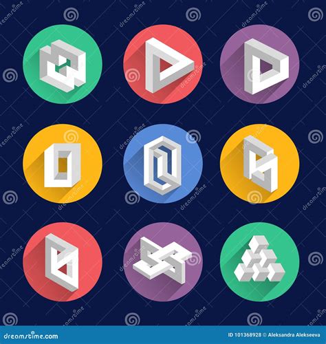 Impossible Shapes Optical Illusion Objects Vector Symbols Stock Vector Illustration Of Design