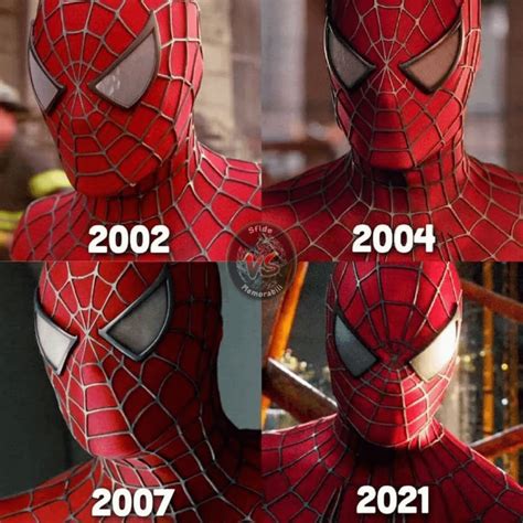 Tobey Maguires Spider Man Costume Over The Years R Spiderman
