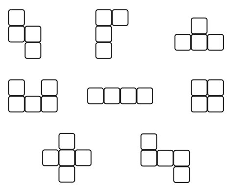 Tetris Element Set Linear Design 23401274 Vector Art At Vecteezy