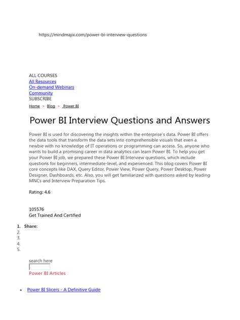 Power Bi Intervew Questions Pdf Business Intelligence Microsoft Excel