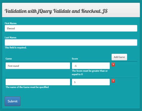 Javascript Validation With Jquery Validation And Knockout Skypoint