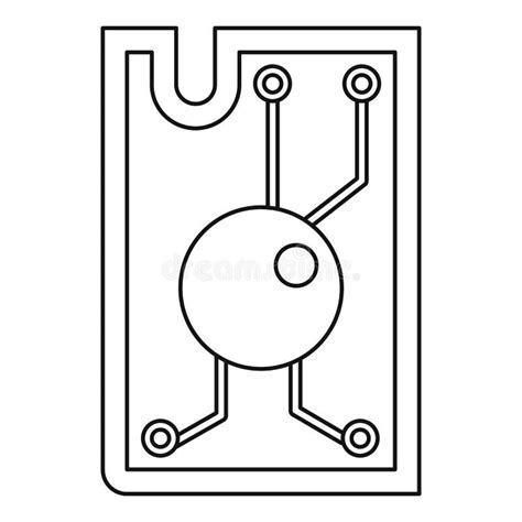 Processor Chip Icon Outline Stock Vector Illustration Of Component