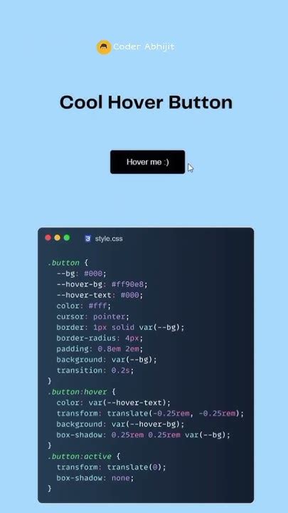 Html And Css Cool Hover Button Shots Shortvideo Html Css Youtube