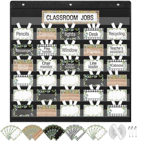 Class Jobs Pocket Chart Classroom Pocket Holder Daily Visual Schedule