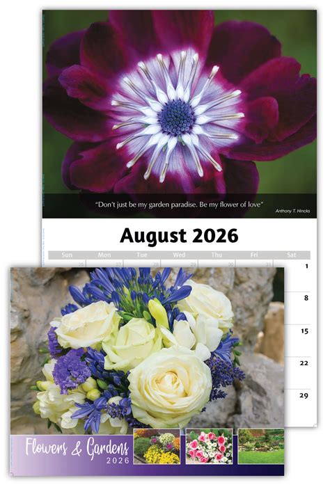 2026 Wall Calendar Flowers And Gardens