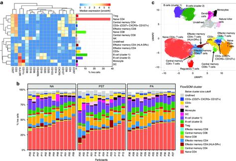 Unsupervised Analysis Using Flowsom Reveals Distinct Immune Cell