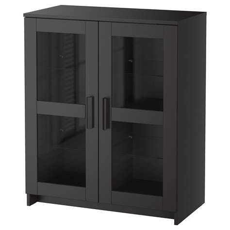 Brimnes Cabinet With Doors Glassblack Ikea Brimnes Adjustable