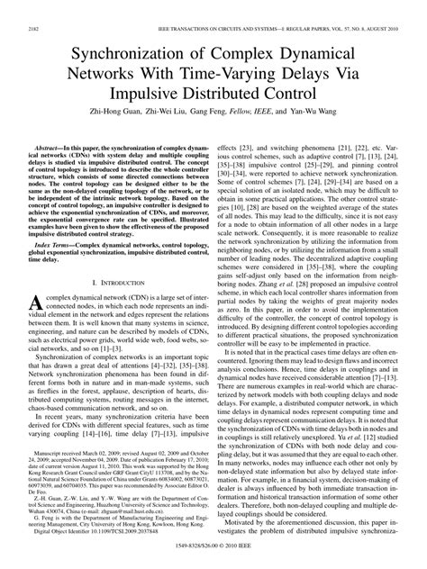 Pdf Synchronization Of Complex Dynamical Networks With Time Varying Delays Via Impulsive
