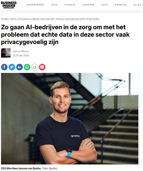 Syntho On Linkedin Ai Healthcare Datascience Syntheticdata