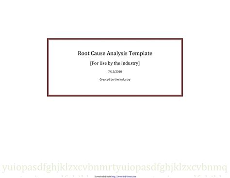 Effective Root Cause Analysis Templates Forms Examples