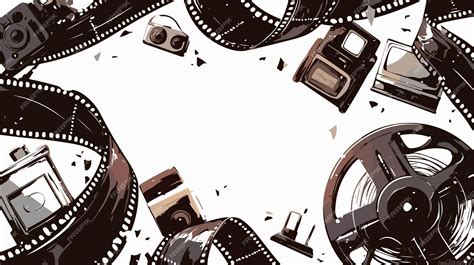 Premium Vector A Digital Camera With A Background Of Film And A