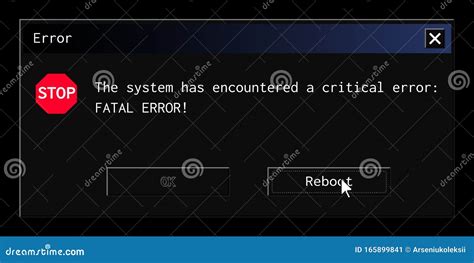 Vintage System Error Message Stock Vector Illustration Of Critical Error 165899841 Vintage System Error Message Stock Vector Illustration Of Critical Error 165899841