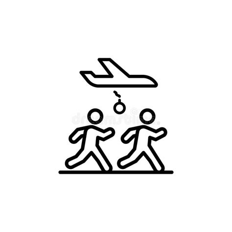 running migration outline icon element of migration illustration icon stock illustration