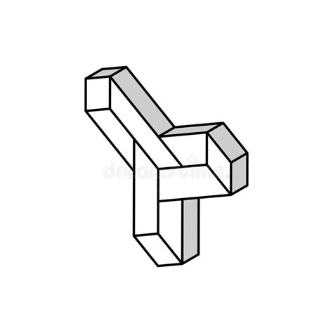 Paradox Impossible Geometric Shape Isometric Icon Vector Illustration Stock Vector