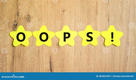 Oops Symbol Concept Word Oops On Wooden Cubes Beautiful Yellow