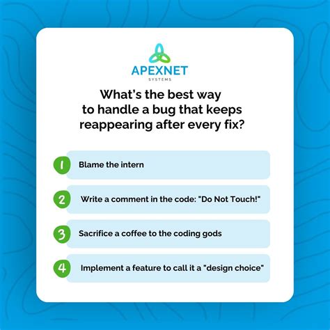 Apex Net Systems On Linkedin Apexnetsystems Codinglife Techhumor Developerproblems Buglife