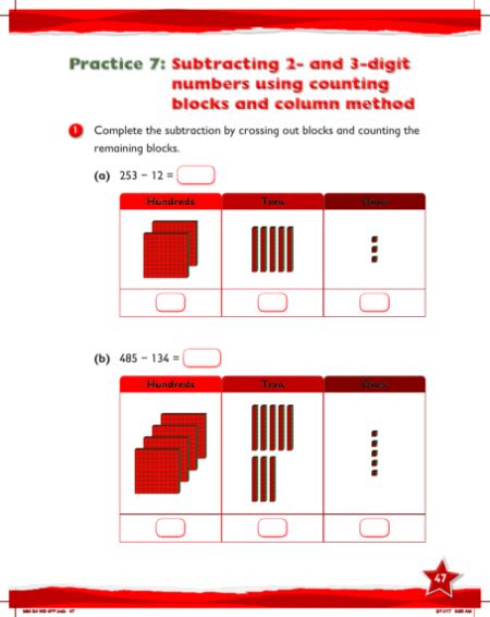 Subtracting 2 And 3 Digit Numbers Using Counting Blocks And Column