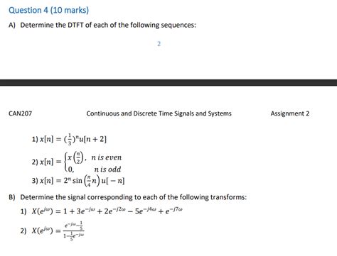 Solved A Determine The Dtft Of Each Of The Following