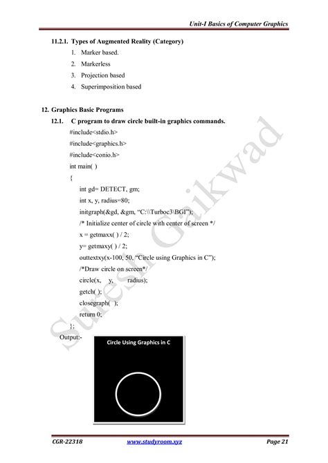 Cgr Unit 1 Basics Of Computer Graphicspdf Computing Technology