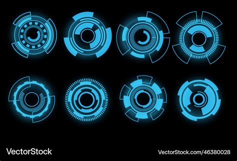 Set Of Hud Circle Modern User Interface Elements Vector Image