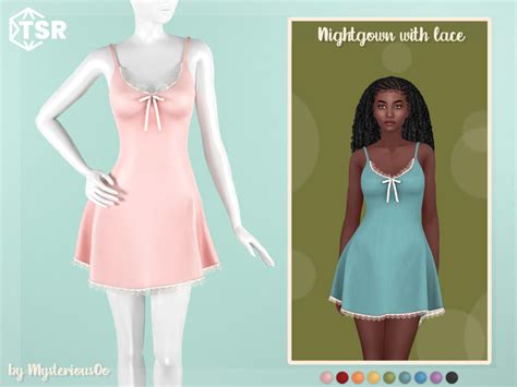 Mysteriousoos Nightgown With Lace Sims 4 Dresses Sims 4 Sims 4