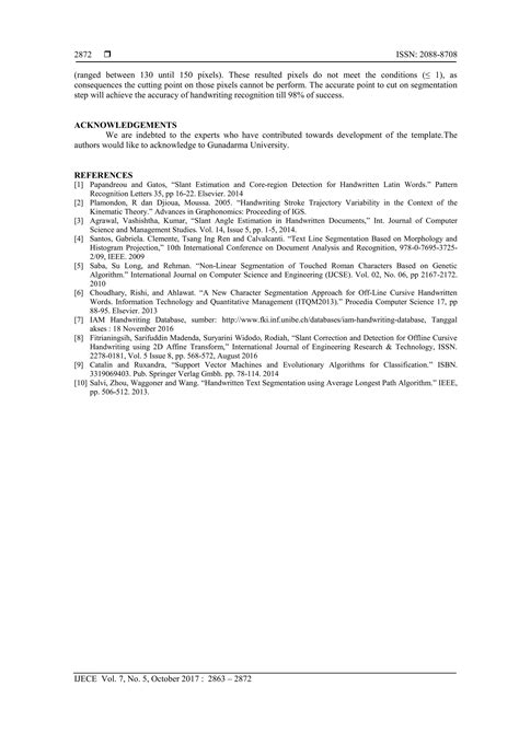 Cursive Handwriting Segmentation Using Ideal Distance Approach Pdf