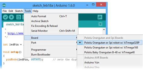 Pololu Update Orangutans And 3pi Robot Can Be Programmed With Arduino 1 6 0
