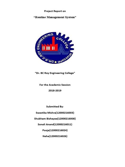 Routine Management System Project Report On Download Free Pdf Software Testing Web