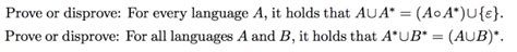 solved prove or disprove for every language a it holds