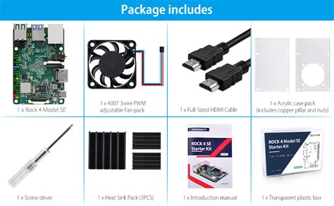 GeeekPi Rock Pi Model SE Starter Kit With Single Board Computer GB LPDDR RAM Rock Pi SE