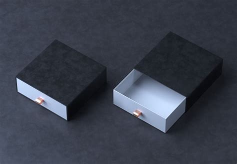 블랙 박스 모형 두 개의 빈 실크 텍스처 박스와 우아한 블랙 벨벳 브랜딩 상자 모형 프리미엄 제품을 위한 고급 포장 상자 빈 열린 사각형 상자입니다 3d 렌더링 0명에 대한