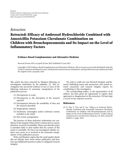 Pdf Retracted Efficacy Of Ambroxol Hydrochloride Combined With