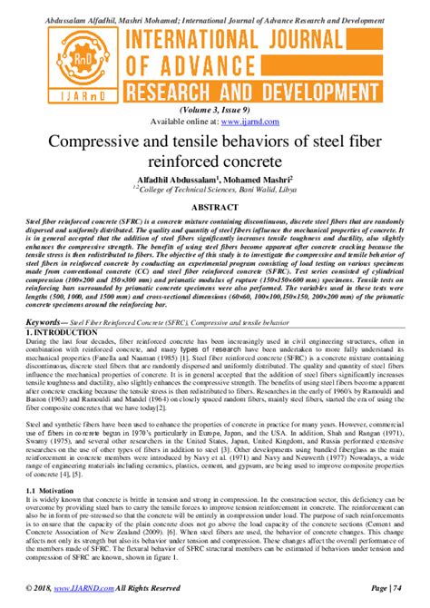 Pdf Compressive And Tensile Behaviors Of Steel Fiber Reinforced Concrete