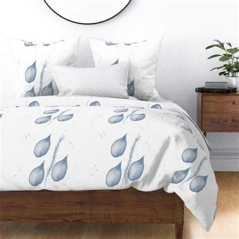 Gotas Resumen Ya Acuarela Azul Hoja Hojas Minimalista Plantas