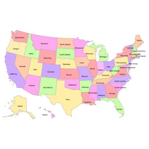 120 Map Of The Usa With State Names Stock Illustrations Graphiques