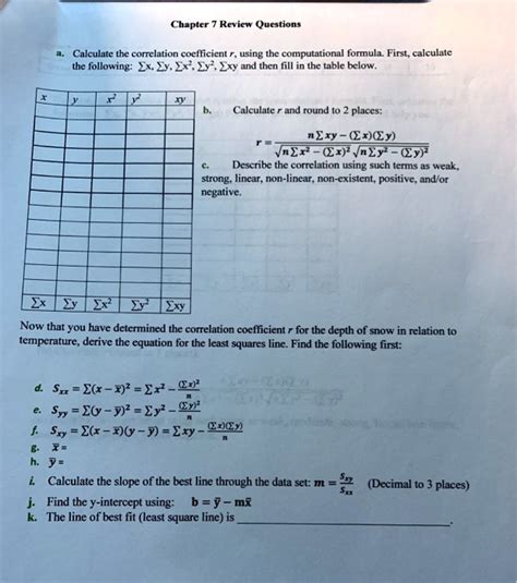 Solved Chapter Review Questions Calculate The Correlation Coefficient R Using The Computational