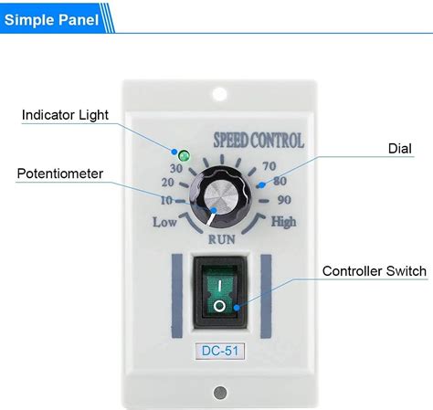 Buy DC Motor Speed Controller AC 110V Input DC 24V 90V Output Motor Speed Controller Switch