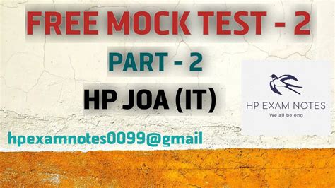 Hp Joait Mock Test 2 Part 2 Joa It Preparation Youtube