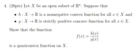 Solved 4 20pts Let X Be An Open Subset Of R Suppose