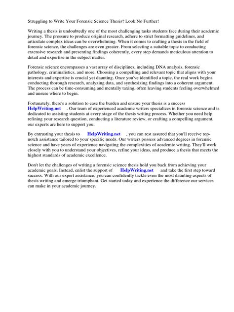 Forensic Science Thesis Ideas Pdf Forensic Science Hypothesis