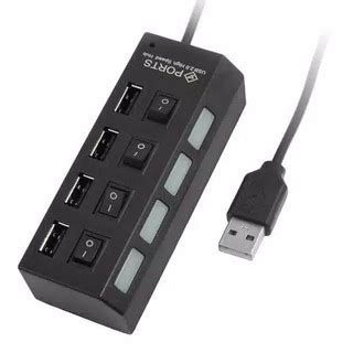 Jual USB4 Colokan USB Hub 4 Port Plus Saklar Kabel DataLED Colokan Flashdisk Mouse Keyboard