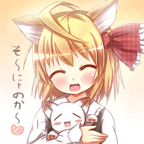 Safebooru 1girl D Animal Animal Ears Animal Hug Blonde Hair Cat