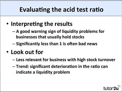 Acid Test Ratio Reference Library Business Tutor2u