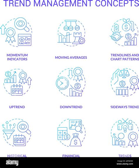 Trend Management Blue Gradient Concept Icons Set Stock Vector Image And Art Alamy