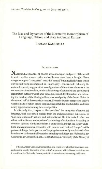 Pdf The Rise And Dynamics Of The Normative Isomorphism Of Language Nation And State In