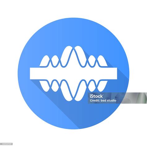 겹치는 파도 블루 플랫 디자인 긴 그림자 문말 아이콘입니다 음성 녹음 무선 신호 추상 음악 주파수 수준입니다 소음 진동 진폭 추상 파형 벡터 실루엣 일러스트레이션 Dj에