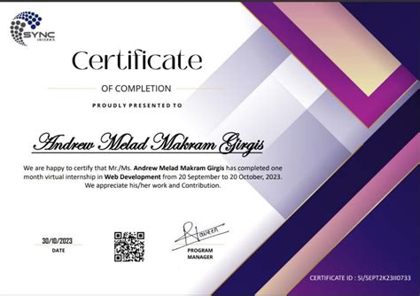 Andrew Melad On Linkedin Syncinterns Syncintern Naveenkumar Webdevelopment