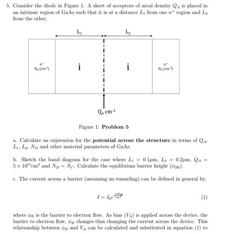 Solved 5 Consider The Diode In Figure 1 A Sheet Of Chegg Com