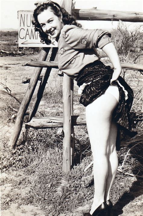 1950s Pretty Risqué Brunette Pin Up Lifting Skirt Vintage Flickr