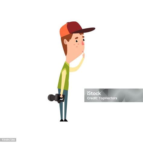 사진 카메라 파파라치 블로거와 기자는 흰색 바탕에 사진 벡터 일러스트 레이 션을 복용 남성 사진 작가 개념에 대한 스톡 벡터 아트 및 기타 이미지 Istock